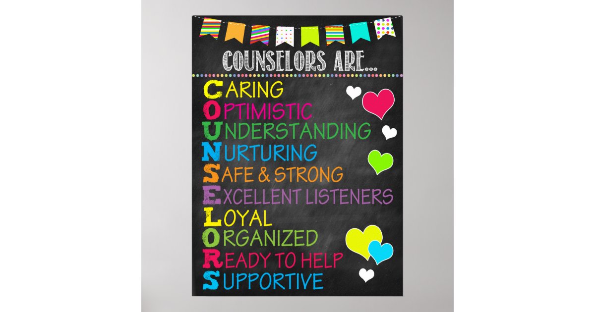 Counsellor Acronym Rainbow Poster | Zazzle