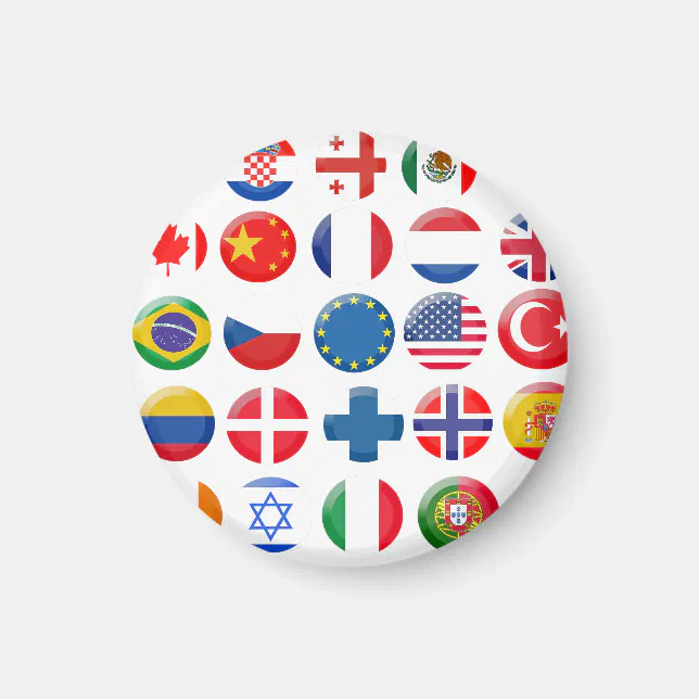 Countries icons set magnet | Zazzle