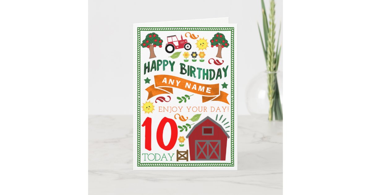 Country Farm Personalised Birthday Card | Zazzle
