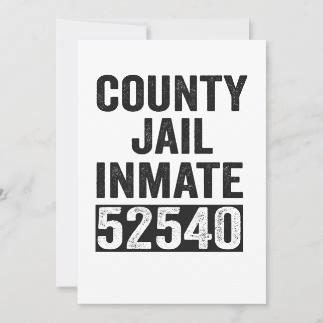 Country Jail Inmate 52540 Funny Halloween Prison Thank You Card | Zazzle
