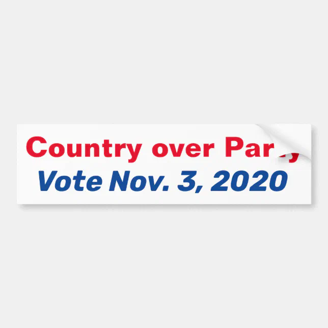 Country over Party - Vote Bumper Sticker | Zazzle