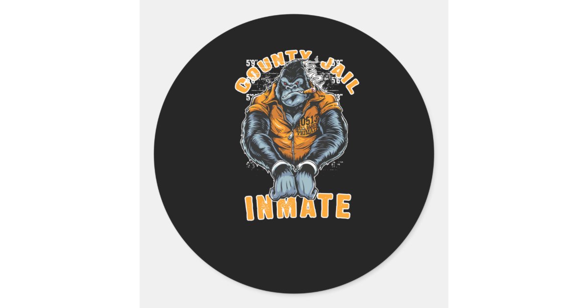 County Jail Inmate Classic Round Sticker | Zazzle