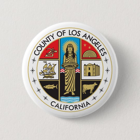 County of Los Angeles 6 Cm Round Badge | Zazzle.co.uk