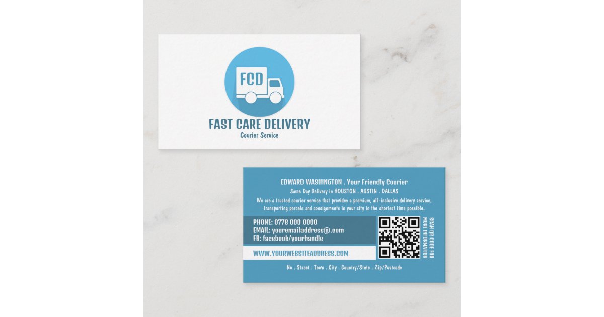 Courier Delivery Logo, Courier Service Business Card | Zazzle
