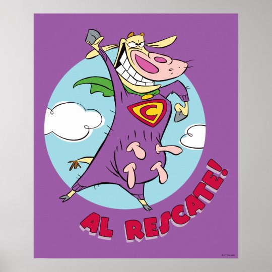 Cow and Chicken Super Cow Al Rescate! Poster | Zazzle.co.uk