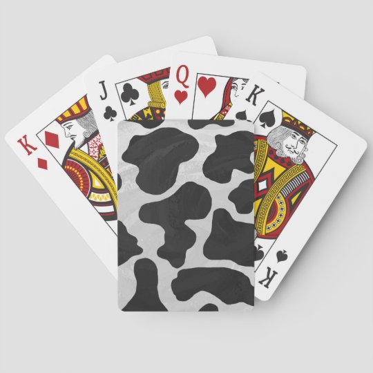Cow Black and White Print Playing Cards | Zazzle.co.uk