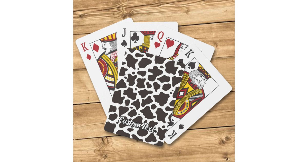 Cow pattern background playing cards | Zazzle