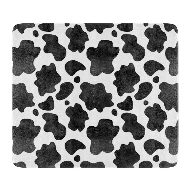 Cow Spots Pattern Black and White Animal Print Cutting Board | Zazzle