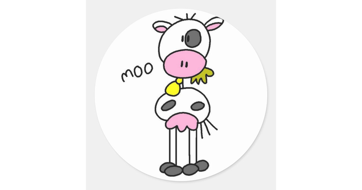 Cow Stick Figure Sticker | Zazzle