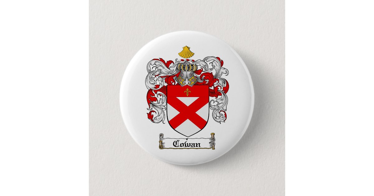 COWAN FAMILY CREST - COWAN COAT OF ARMS 6 CM ROUND BADGE | Zazzle