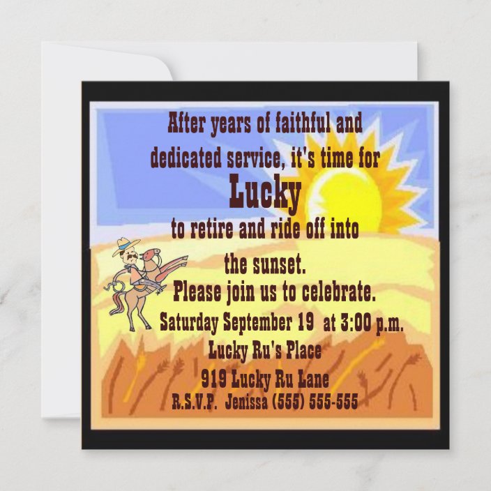 Cowboy and Blue Jean Retirement Party Invitation | Zazzle.co.uk