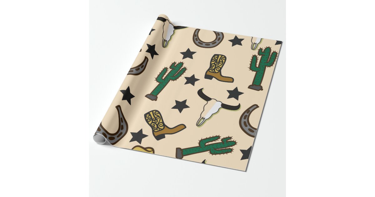 Cowboy Pattern Wrapping Paper | Zazzle