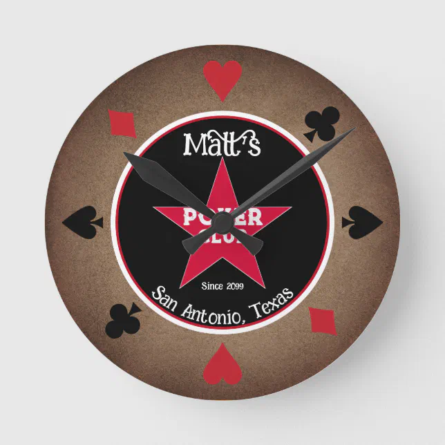 Cowboy Poker Club Wall Clock | Zazzle