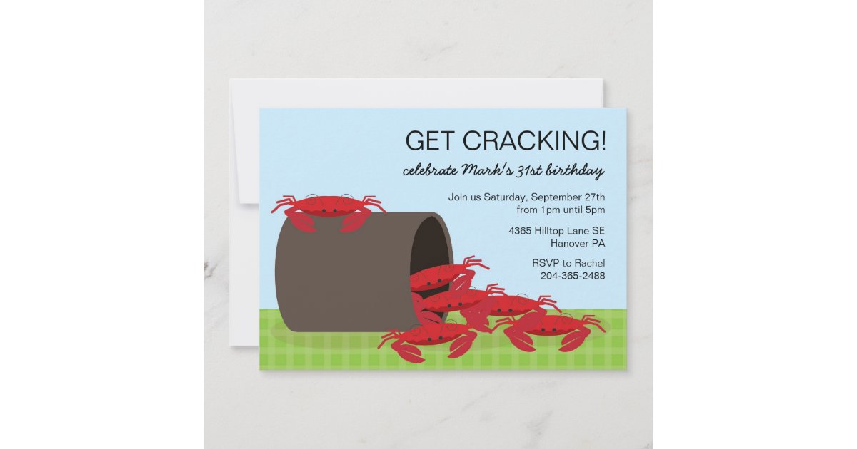 Crab feast cookout party invitations | Zazzle