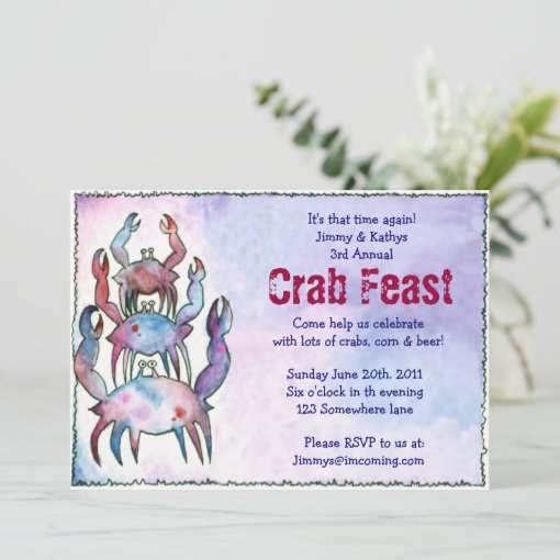 CRAB FEST FEAST Dinner Party Invitation | Zazzle