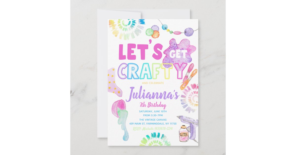 Craft Party Invitation | Craft Birthday Invitation | Zazzle