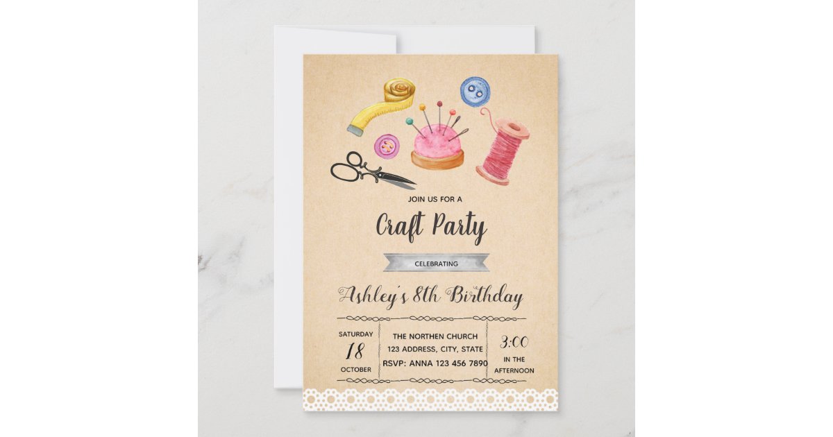 Crafty party invitation | Zazzle