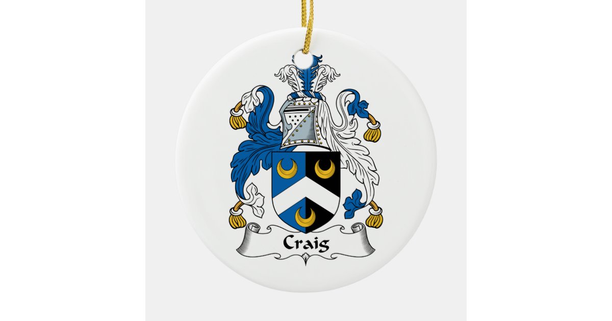 Craig Family Crest Ceramic Tree Decoration | Zazzle