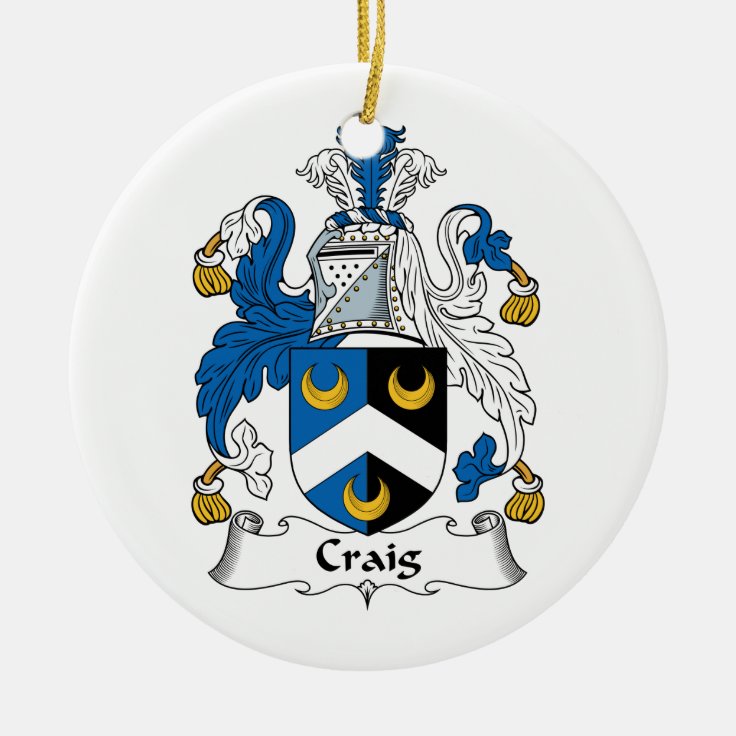 Craig Family Crest Ceramic Tree Decoration | Zazzle