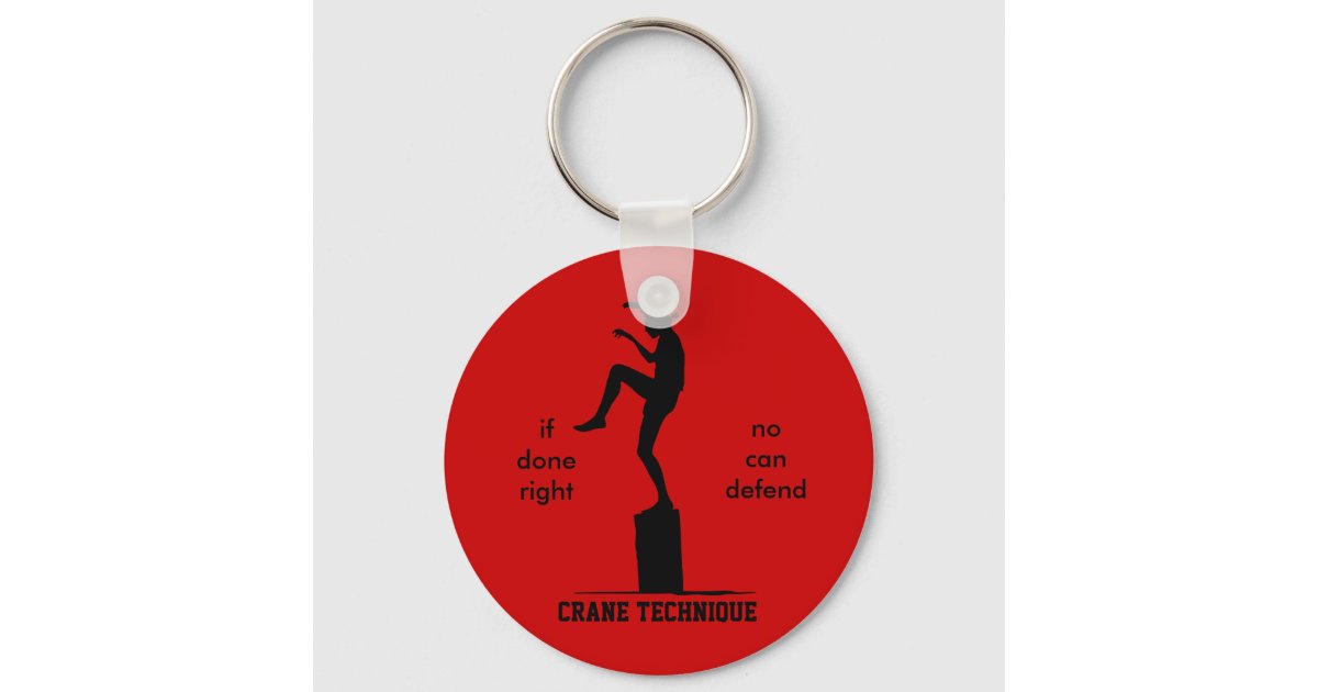 Crane Technique - Karate Kid No Can Defend Key Ring | Zazzle