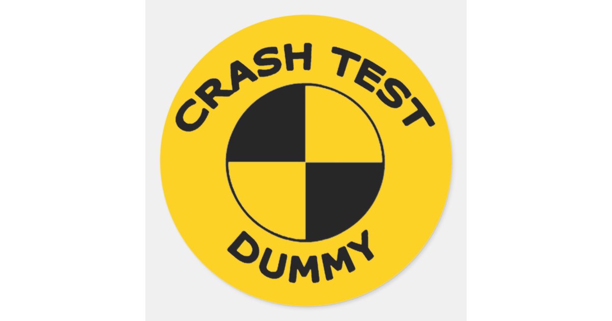 Crash Test Dummy Classic Round Sticker | Zazzle