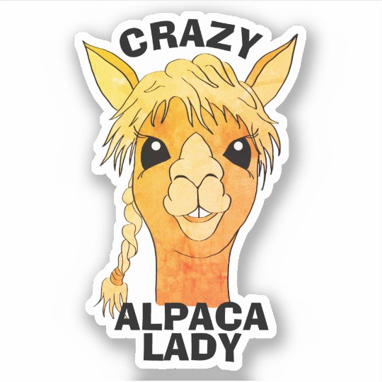 Crazy Alpaca Lady Rustic Custom Vinyl Cut Sticker | Zazzle.co.uk