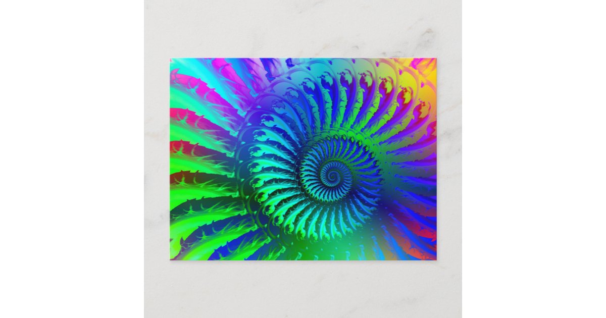 Crazy Blue Fractal Pattern Postcard | Zazzle