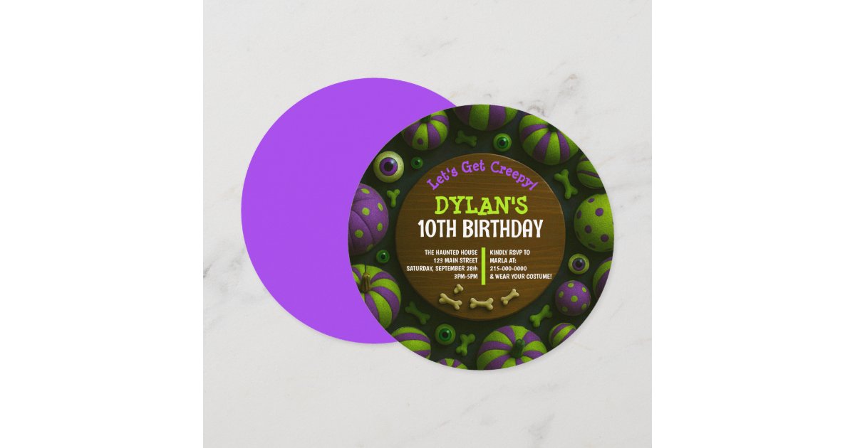 CRAZY EYEBALLS Halloween Birthday Party Invitation | Zazzle