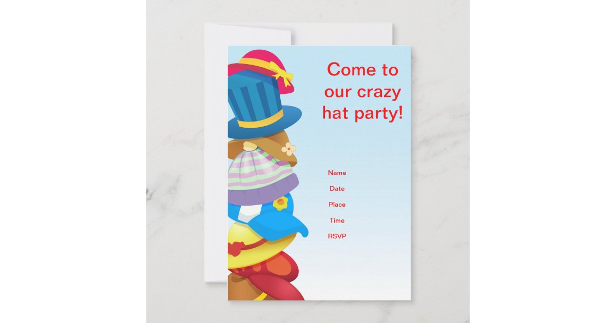 Crazy hat party invitation | Zazzle