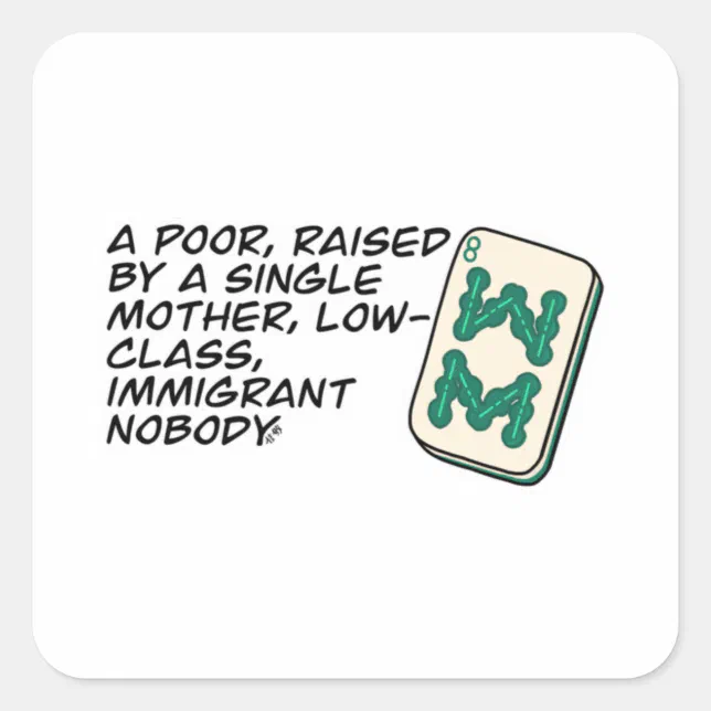 Crazy Rich Asians Mahjong scene quote Classic Square Sticker | Zazzle