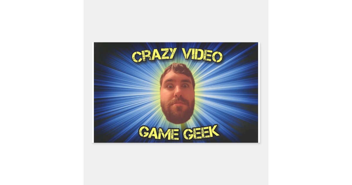 Crazy Video Game Geek Thumbnail Sticker | Zazzle