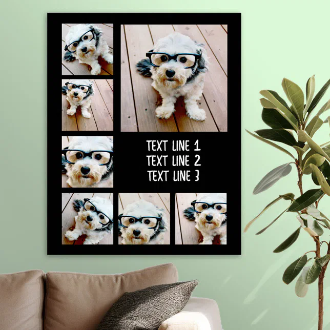 Create a Custom Photo Collage with 7 Photos - Text Poster | Zazzle