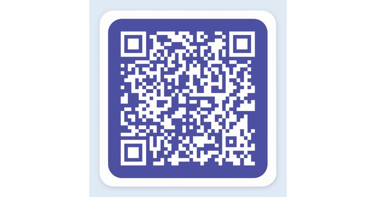 Create a Scannable QR code | Editable Dark Blue Square Sticker | Zazzle