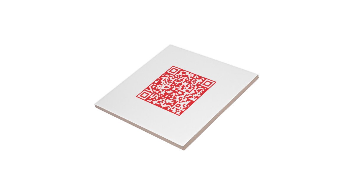 Create a Scannable Red (editable) QR code Tile | Zazzle