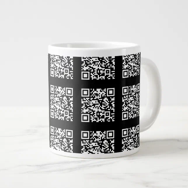 Create a Tiled QR code Pattern | Editable Colour Large Coffee Mug | Zazzle