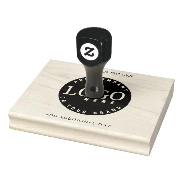 Create Your Business Logo and Custom Text Rubber Stamp | Zazzle