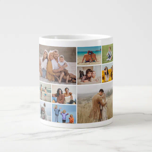 Create Your Own 10 Photo Collage Large Coffee Mug | Zazzle