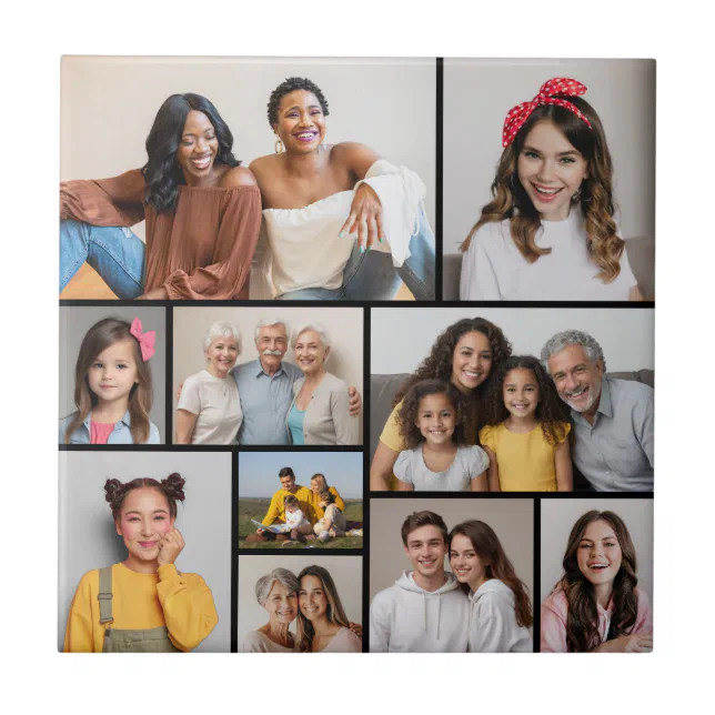 Create Your Own 10 Photo Collage Tile | Zazzle