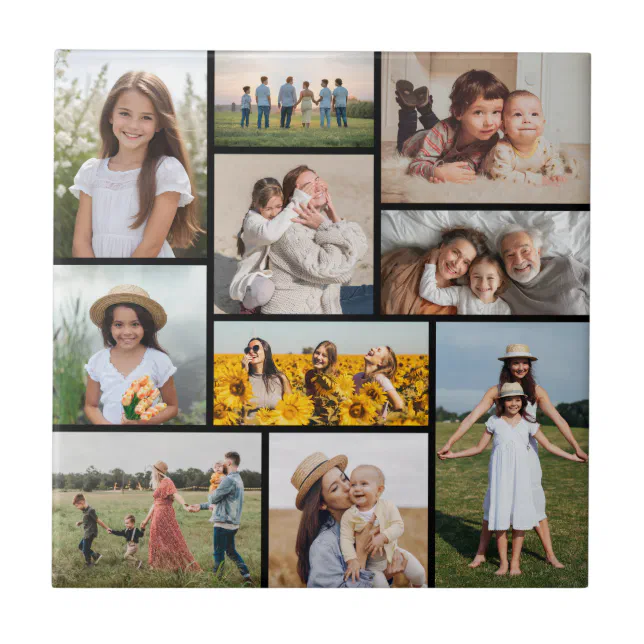 Create Your Own 10 Photo Collage Tile | Zazzle