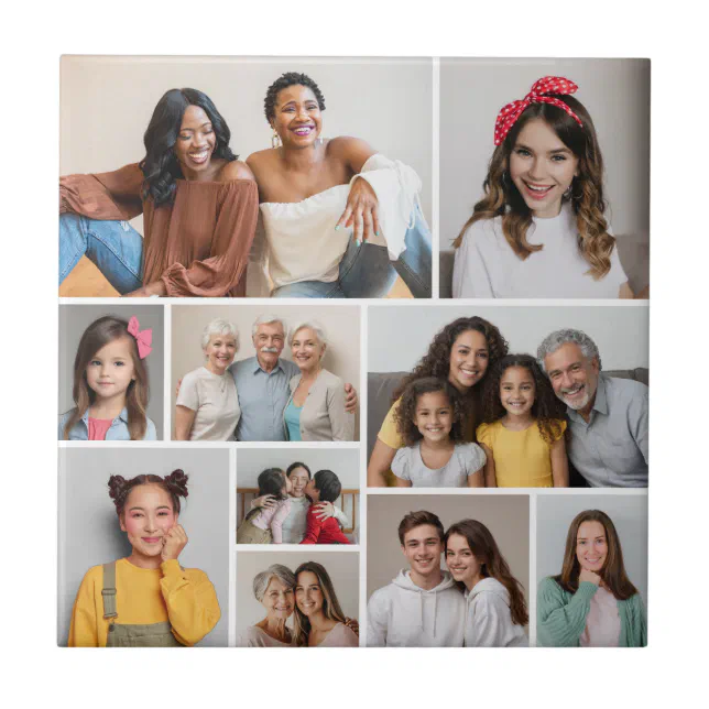 Create Your Own 10 Photo Collage Tile | Zazzle