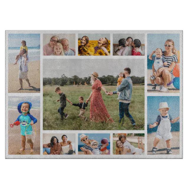 Create Your Own 11 Photo Collage Cutting Board | Zazzle