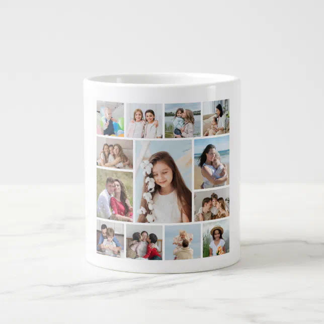 Create Your Own 13 Photo Collage Large Coffee Mug | Zazzle