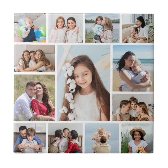 Create Your Own 13 Photo Collage Tile | Zazzle
