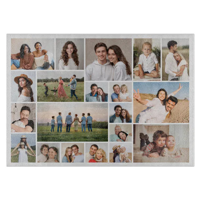 Create Your Own 20 Photo Collage Cutting Board | Zazzle