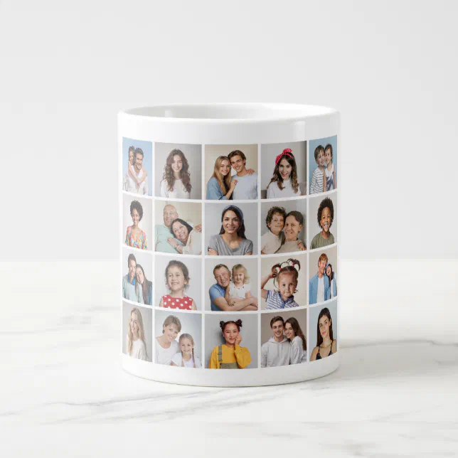 Create Your Own 20 Photo Collage Large Coffee Mug | Zazzle