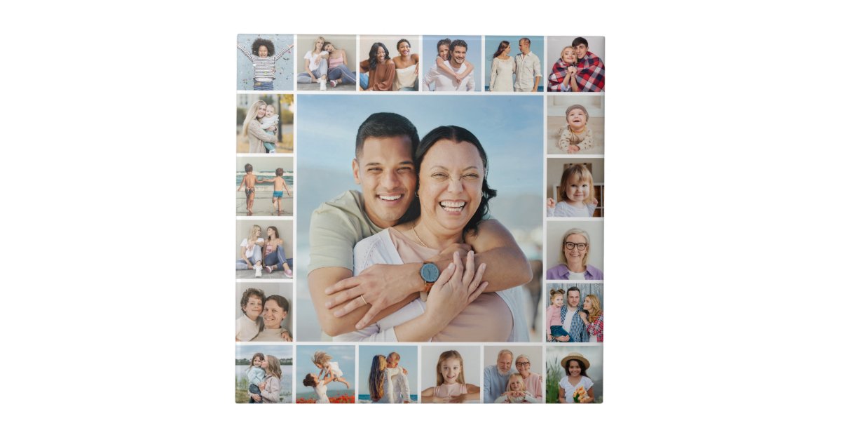 Create Your Own 21 Photo Collage Tile | Zazzle