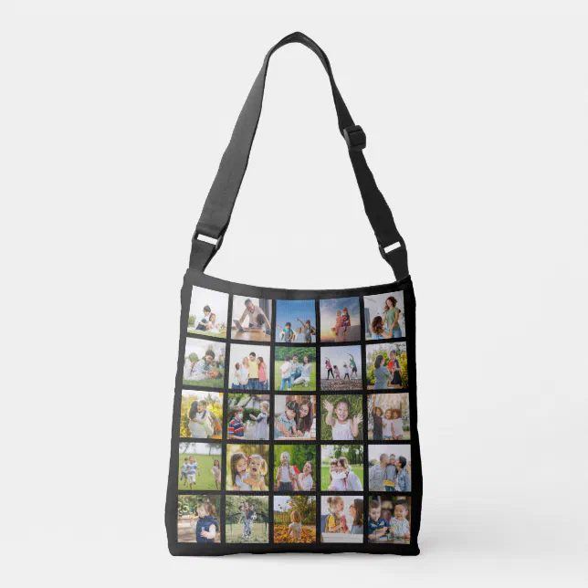 Create Your Own 25 Photo Collage Editable Crossbody Bag | Zazzle