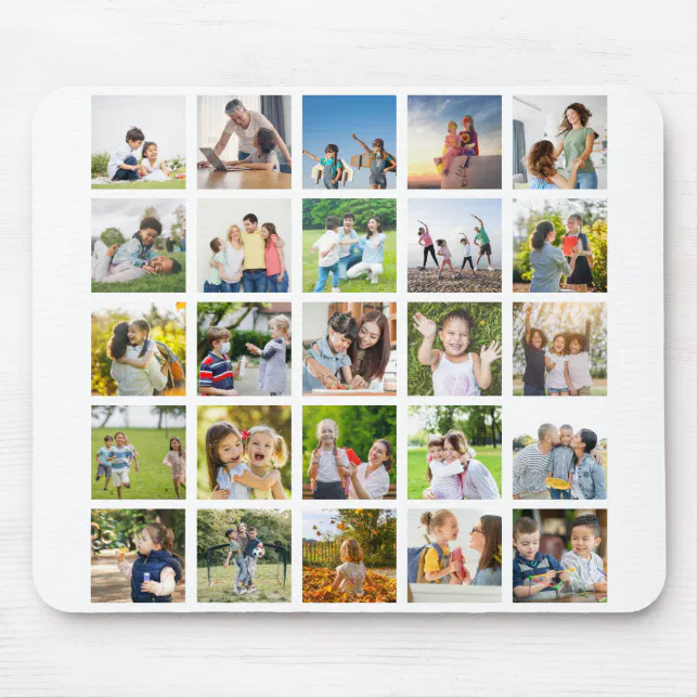 Create Your Own 25 Photo Collage Editable Mouse Mat | Zazzle