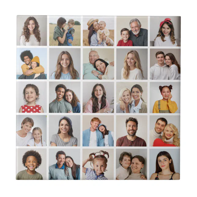 Create Your Own 25 Photo Collage Tile | Zazzle
