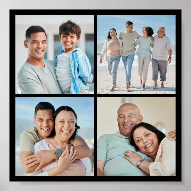 Create Your Own 4 Photo Collage Poster | Zazzle